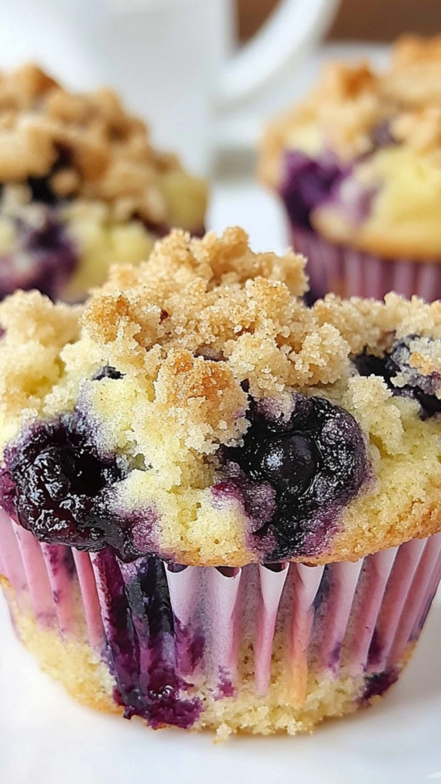 Blueberry Cream Cheese Muffins with Streusel Crumb Topping: A Sweet ...