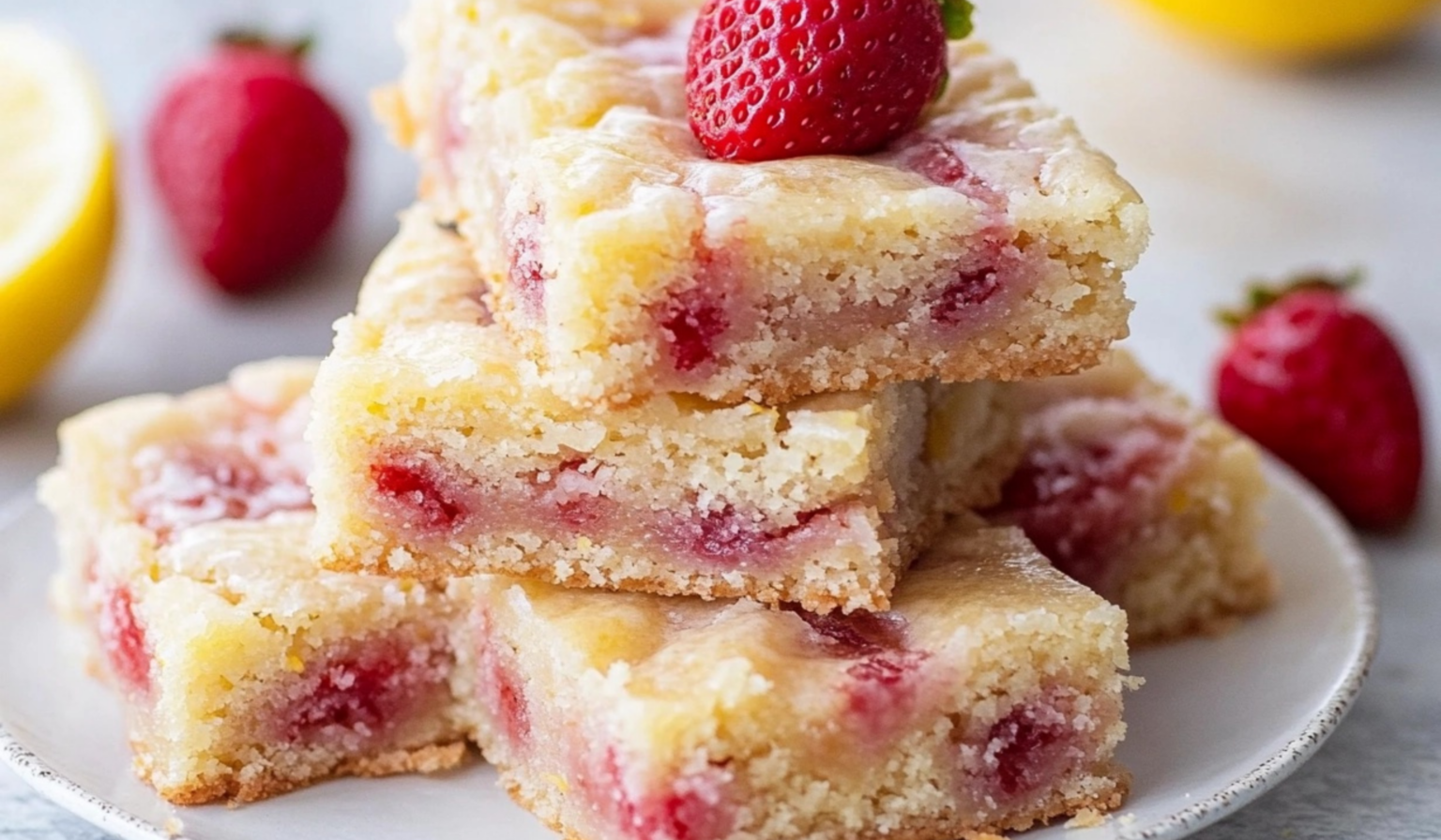 Strawberry Lemon Blondies: A Sweet and Tangy Delight – Marcela Recipes