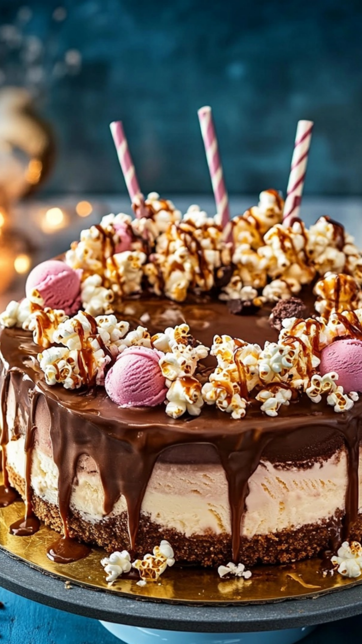 Decadent Choco-Caramel Popcorn Ice Cream Cake: A Layered Dream of ...