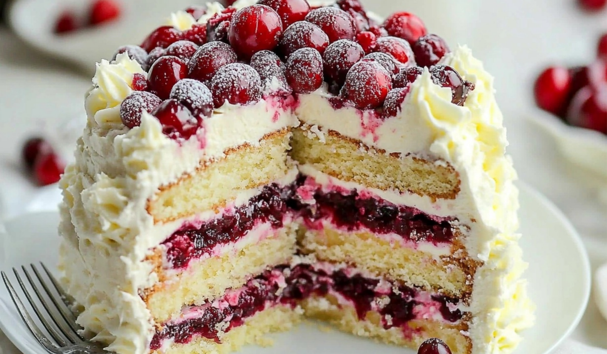 White Chocolate Cranberry Layered Cake: A Festive and Decadent Delight ...